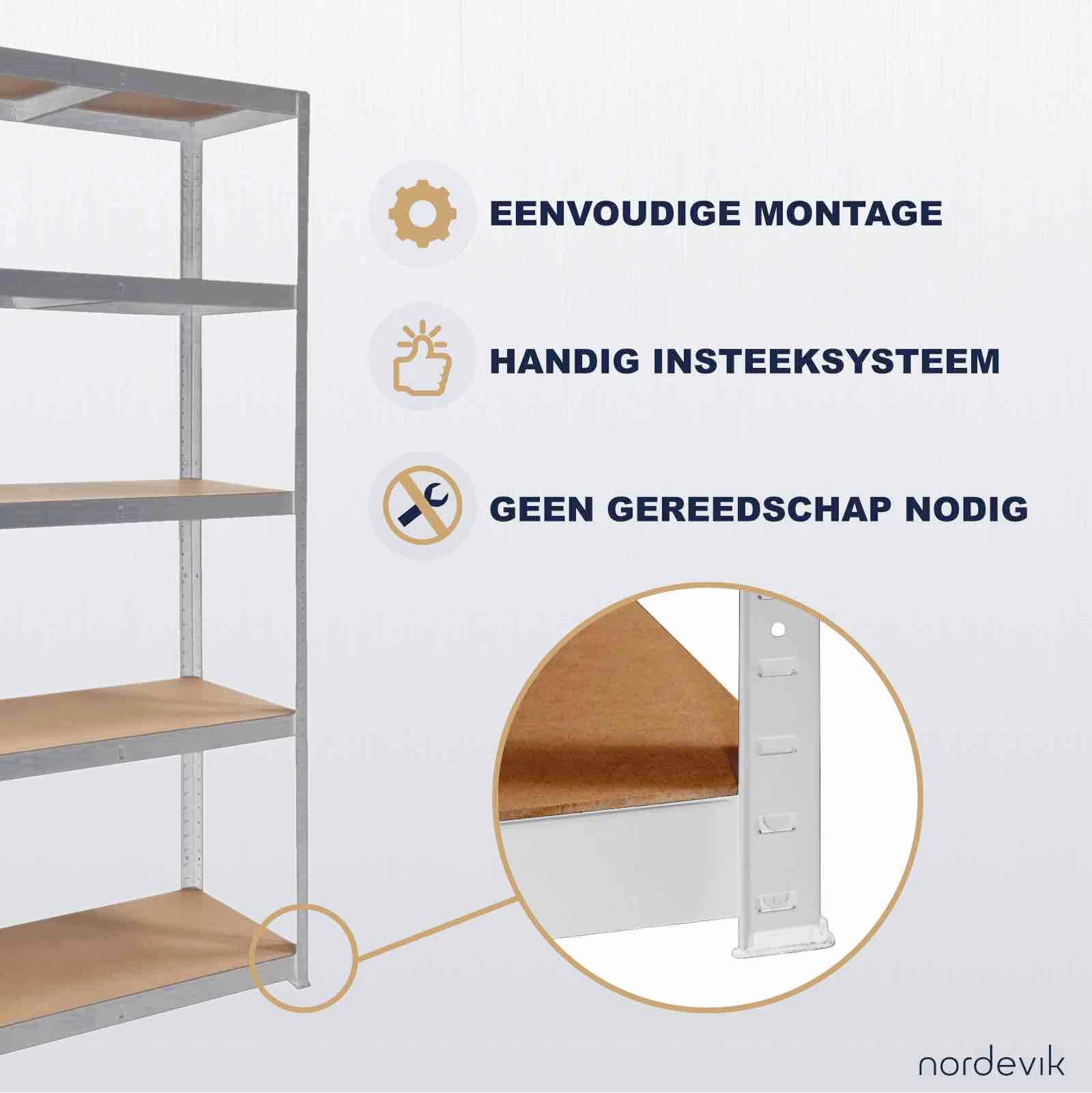Stellingkast - 180x90x40cm - Metaal - Zilver - Verhuisdozenloods